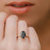 Night Skie Black & White Natural Diamond Oval Cut Engagement Ring